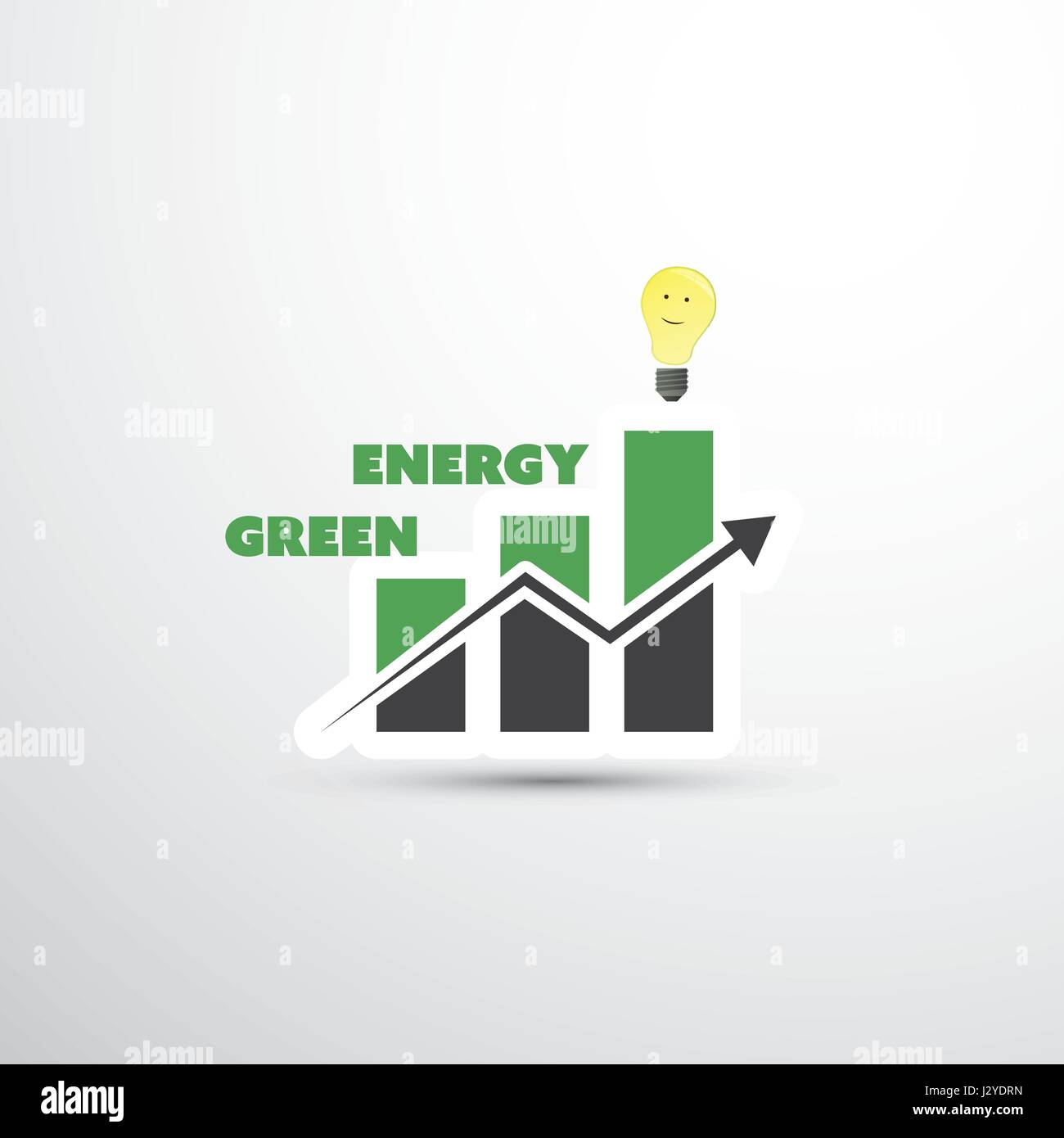 Green Energy Concept Design With Diagram, Bar Chart Stock Vector Image ...