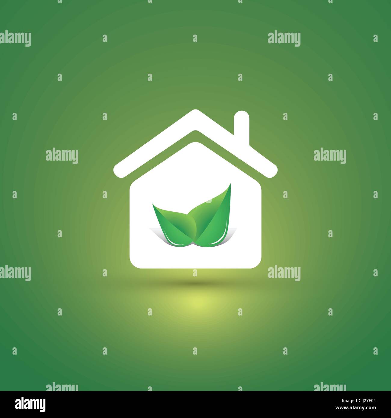Eco House, Home Concept Design - House Icon With Leaves - Abstract ...