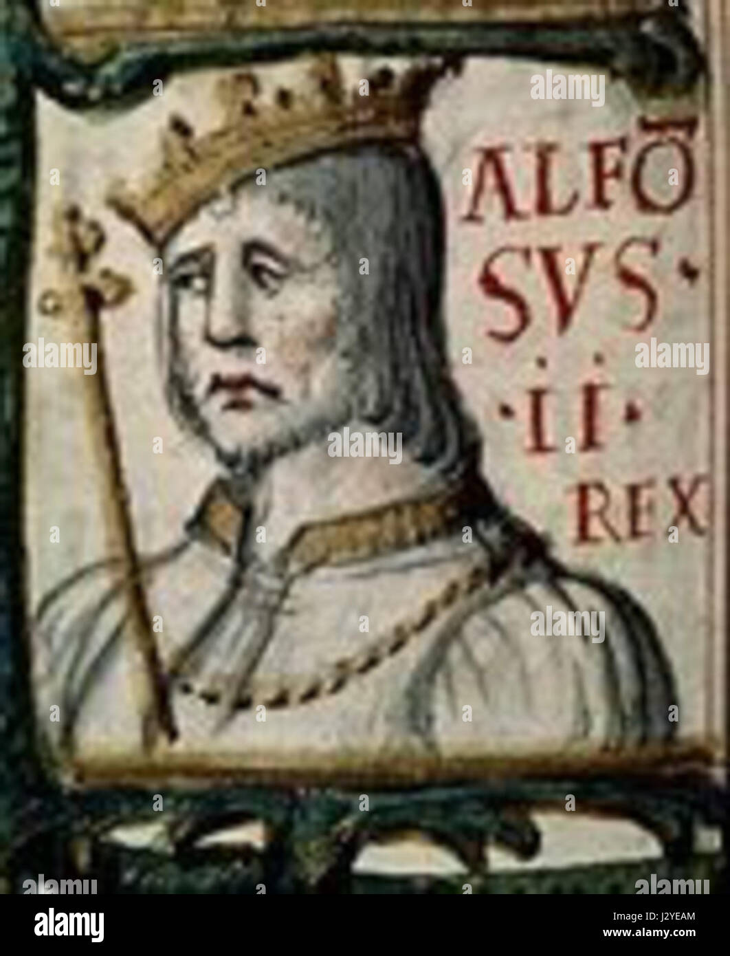 This image depicts Afonso II of Portugal, the 12th king of Portugal who ...