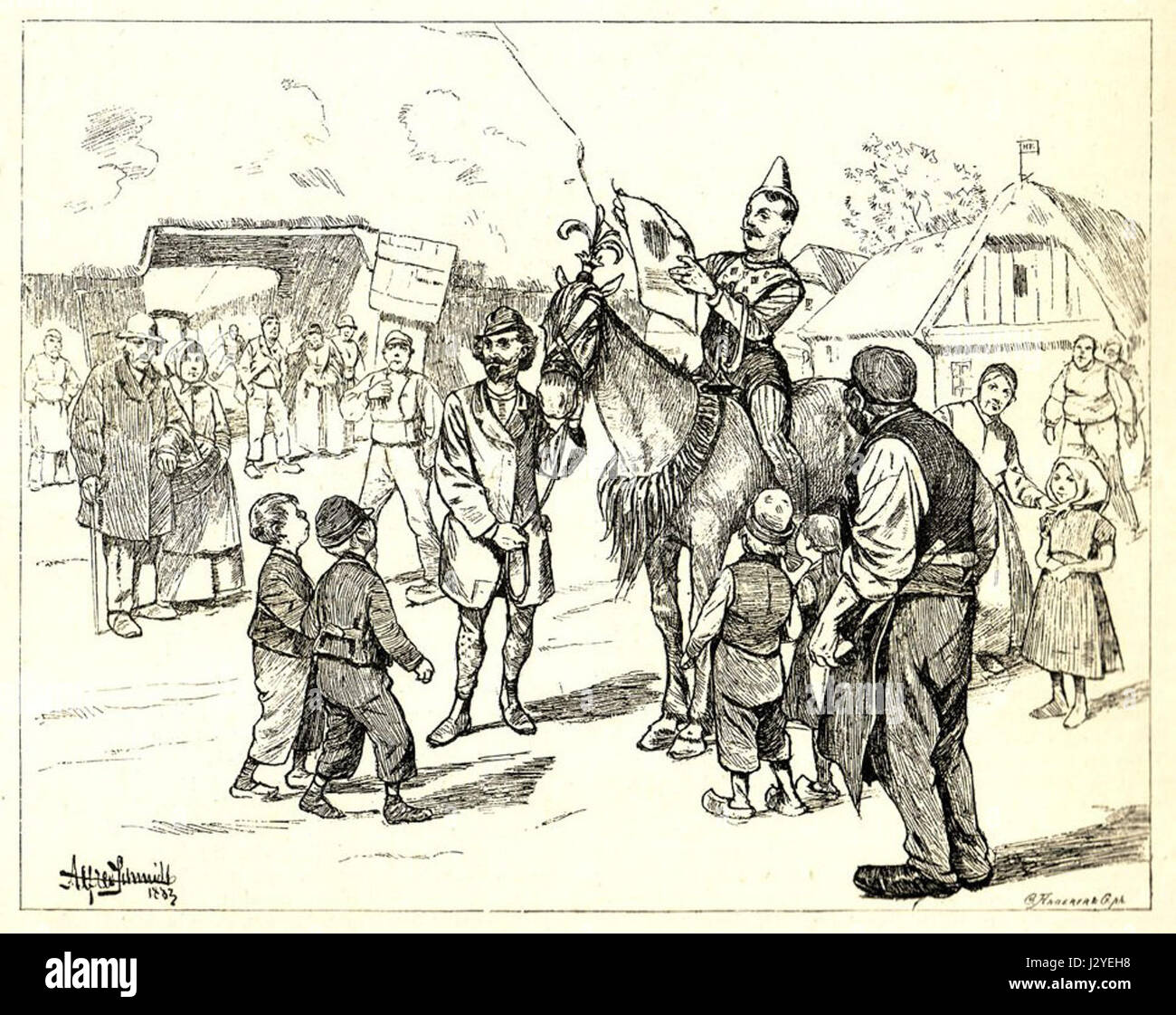 A drawing by Alfred Schmidt, known for his work in the 19th or 20th ...