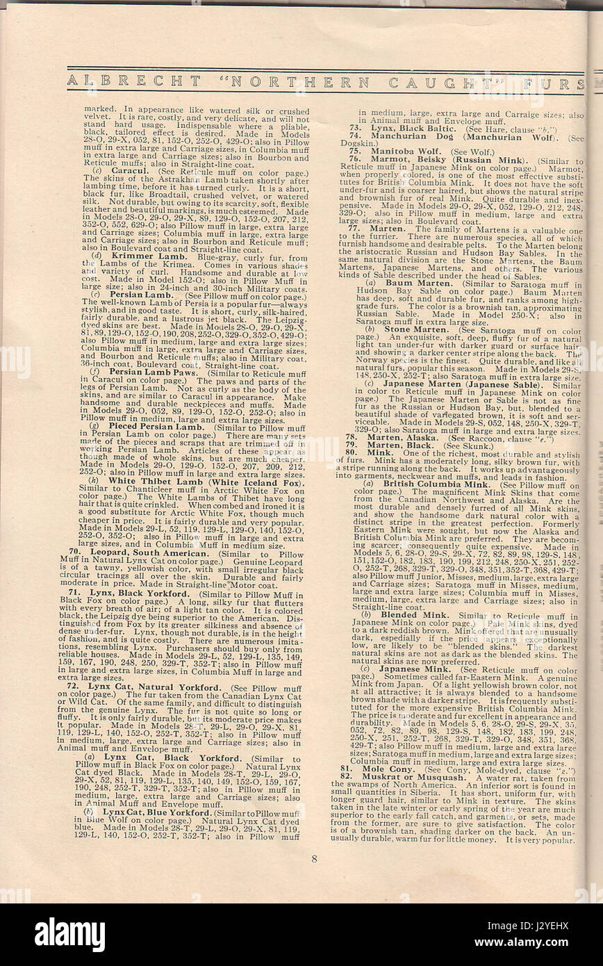 Albrecht's Fur Facts & Fashion 1912-13, Saint Paul, Minnesota -09 Stock ...