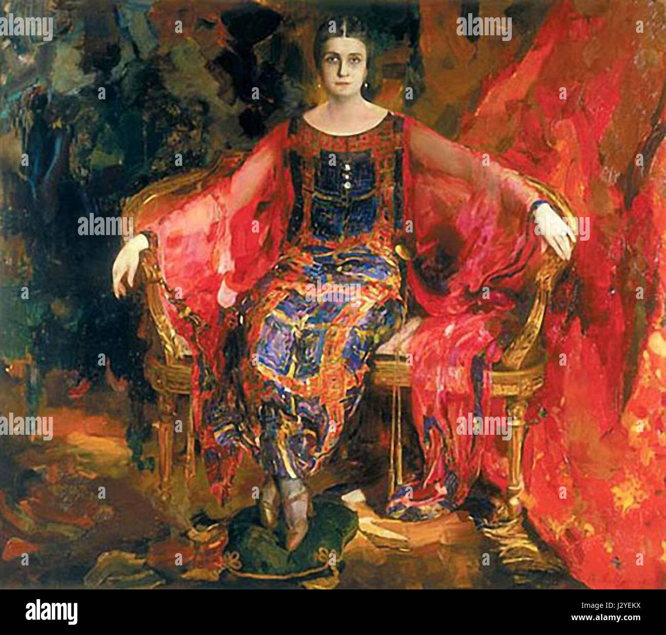 This portrait of Alexandra Balashova by the Russian artist F. Malyavin ...