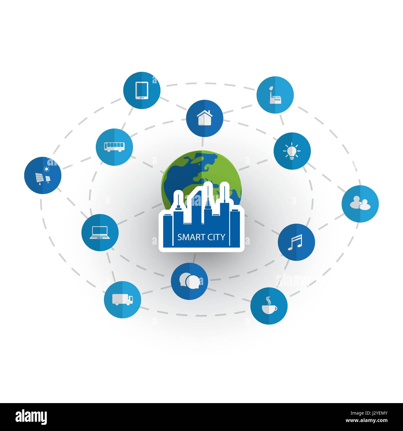 Smart City Design Concept with Icons Stock Vector Image & Art - Alamy