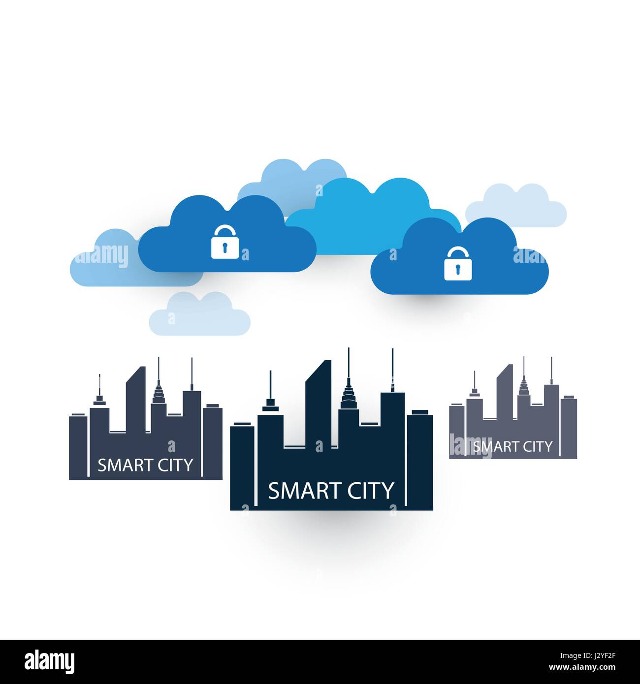 Colorful Smart City, Internet of Things, Safe Data Center Concept ...