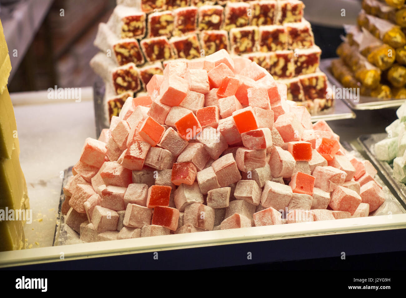 Traditional Ottoman style Turkish delight sweets Stock Photo - Alamy