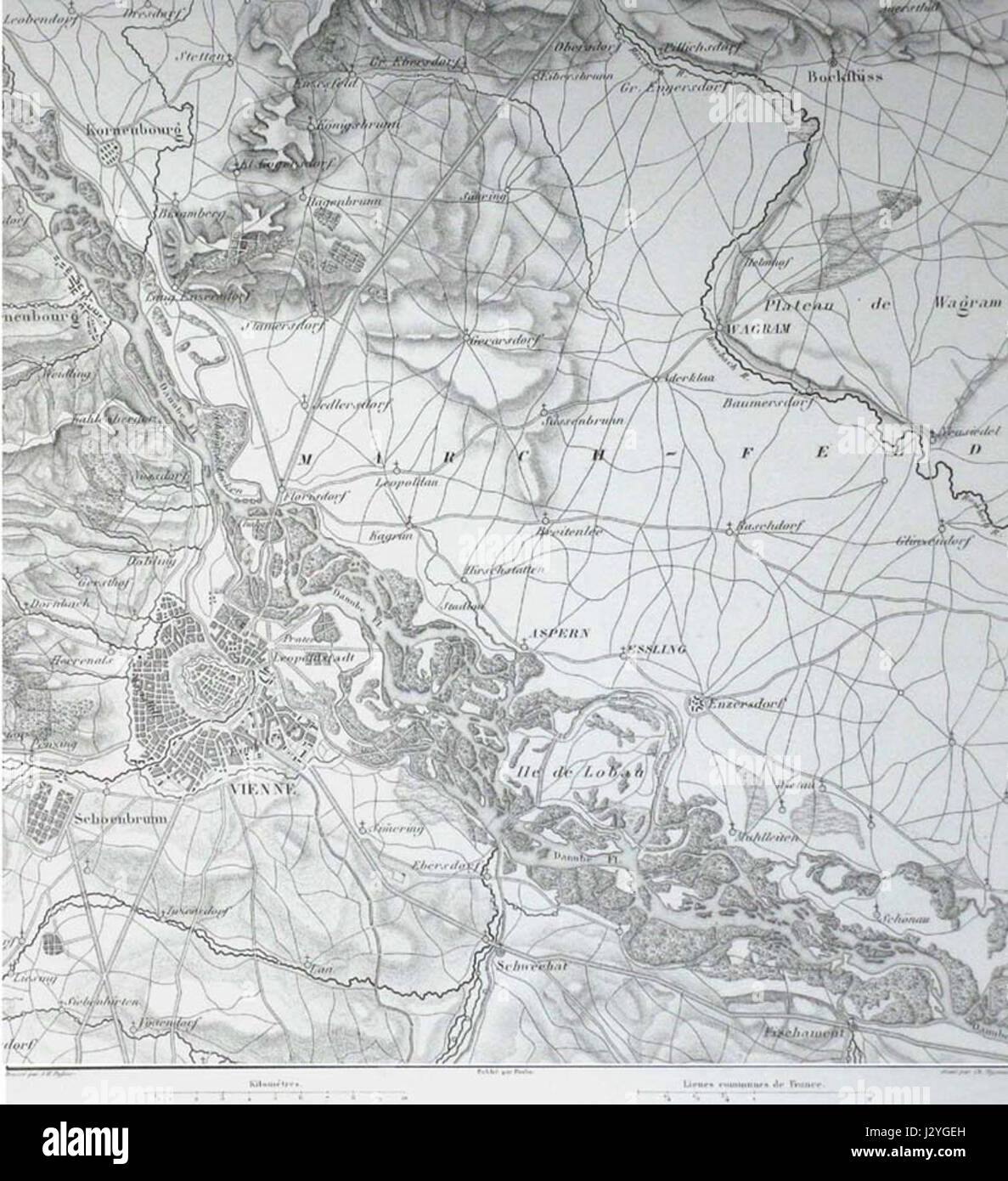 Aspern essling map hi-res stock photography and images - Alamy