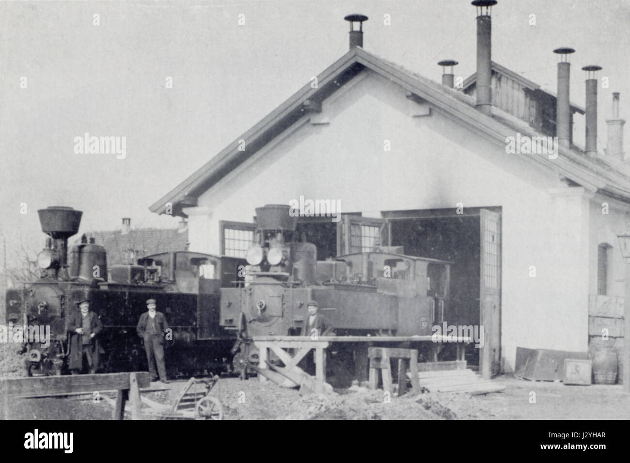 Bregenz vorkloster engine shed Stock Photo - Alamy