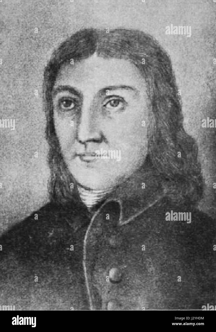 Bolyai Farkas, a Hungarian mathematician, is depicted in this self ...