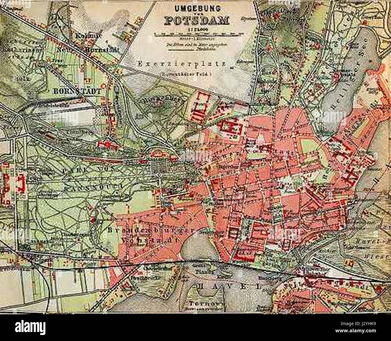Bornstedt, a town in Germany, is depicted in a photograph from 1910 ...
