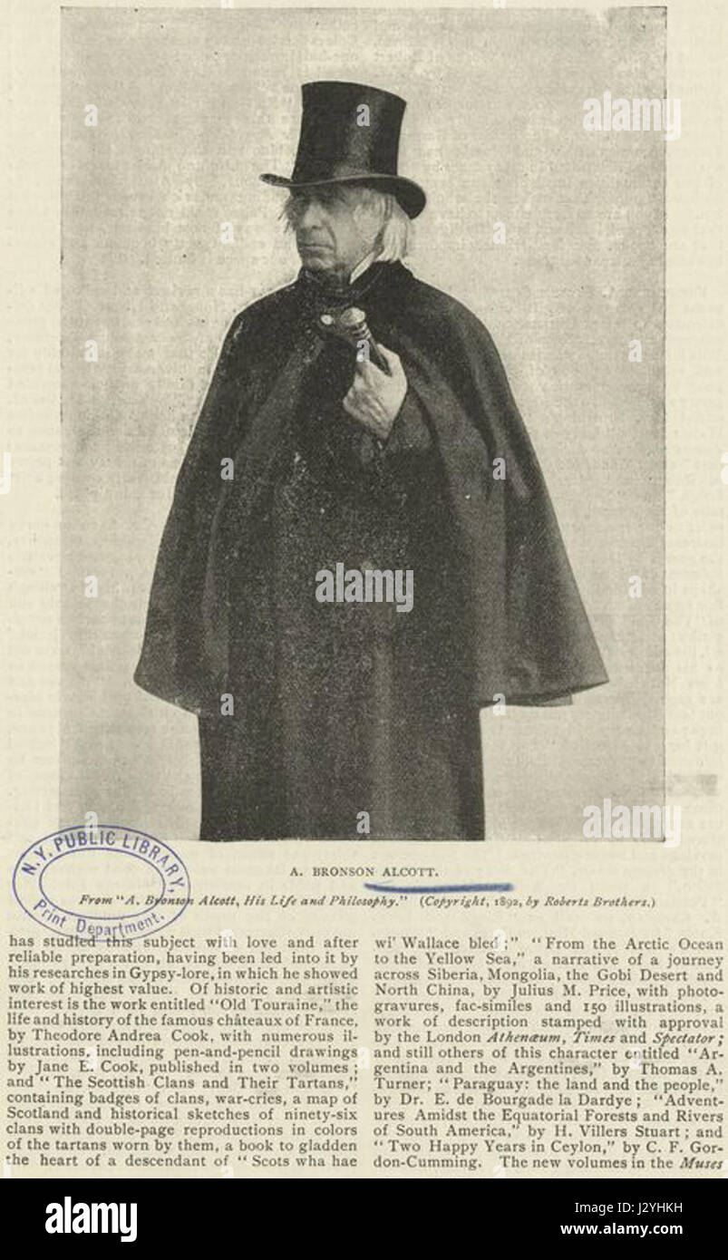 A photograph of Bronson Alcott, an American philosopher and educator ...