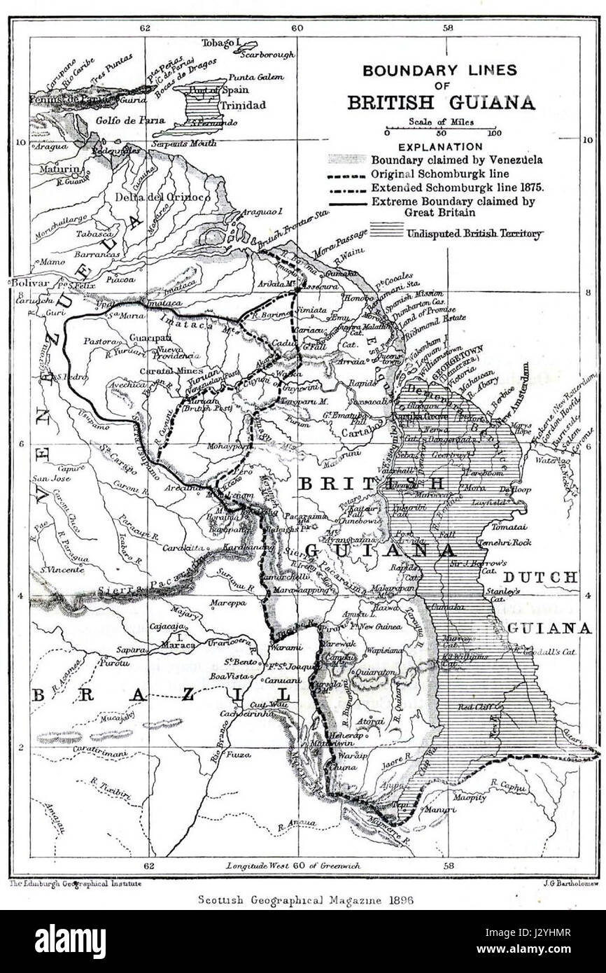 Boundary lines of British Guiana 1896 Stock Photo - Alamy