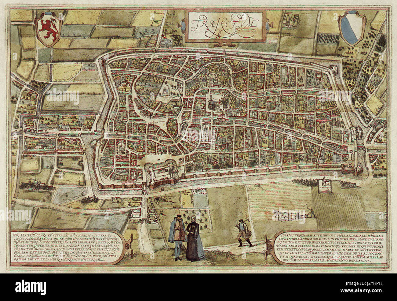 A historical map of Utrecht, created by Braun, showcasing the city's ...