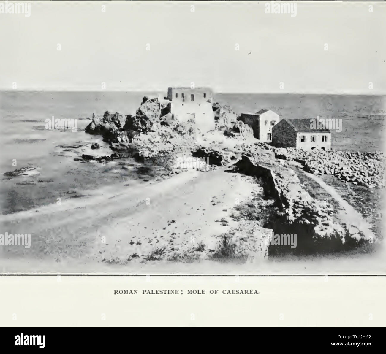This photograph from 1903 depicts the ancient city of Caesarea, located ...