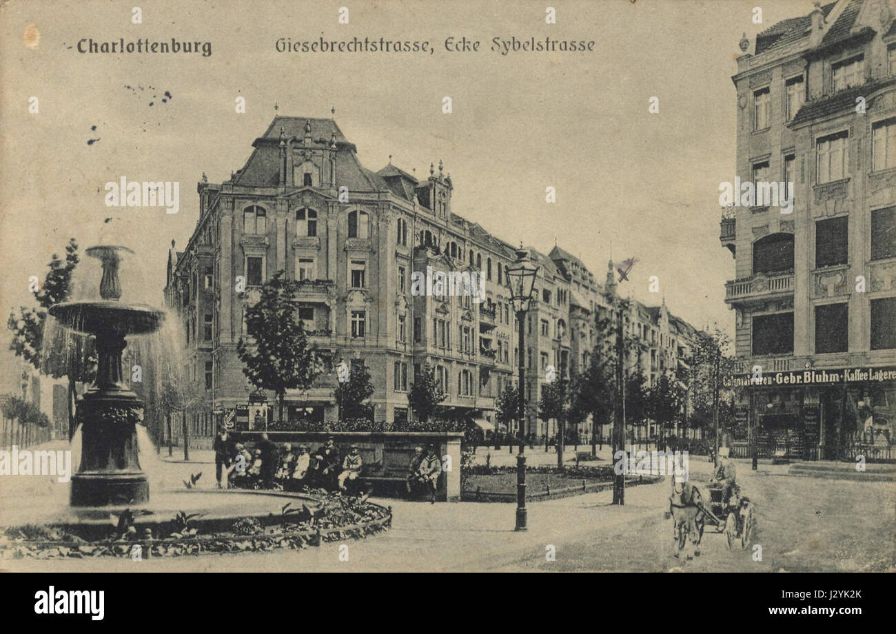 This historical postcard features the district of Charlottenburg in ...