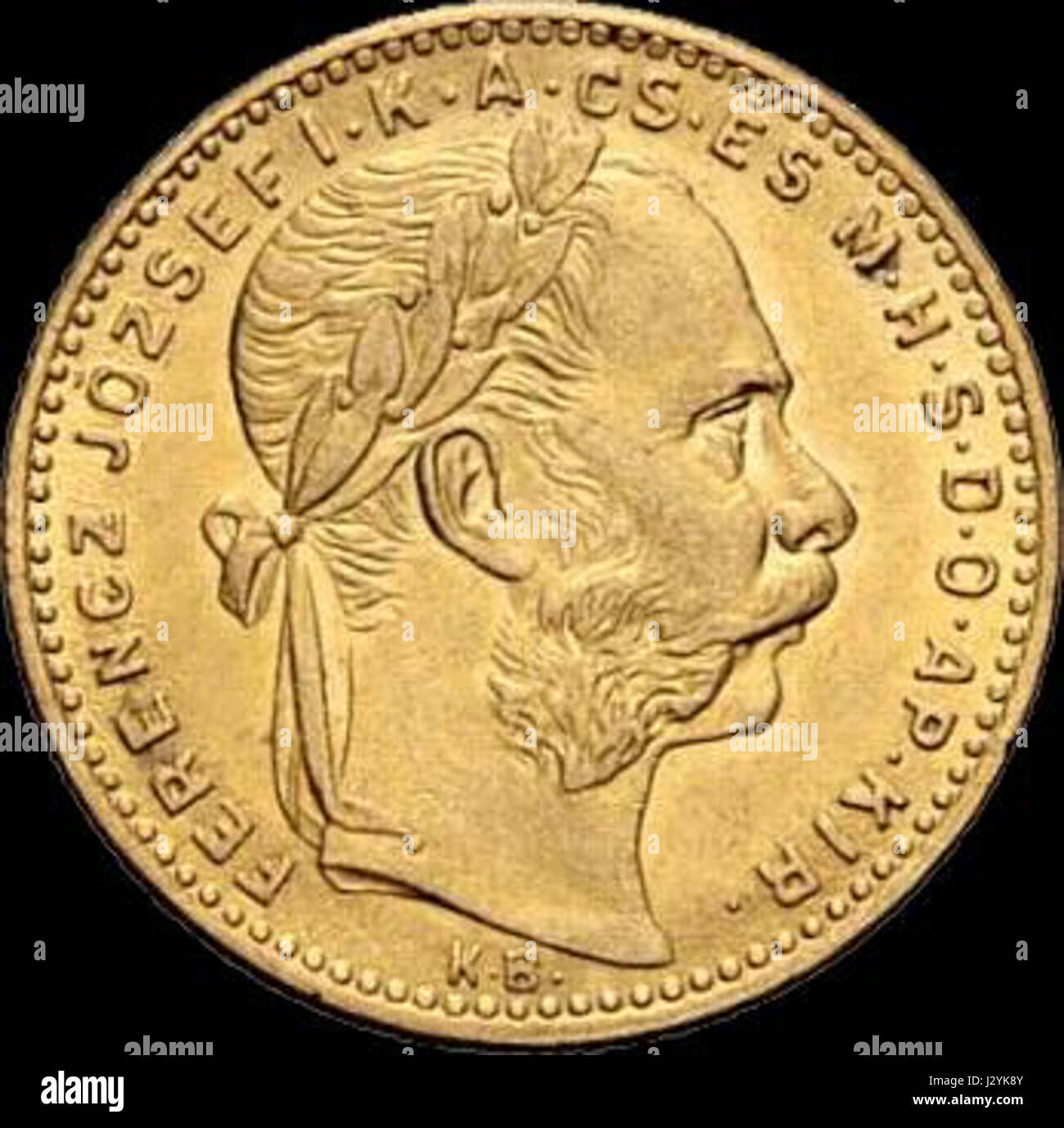 The AHG 8 forint coin from 1891 features a historical design ...