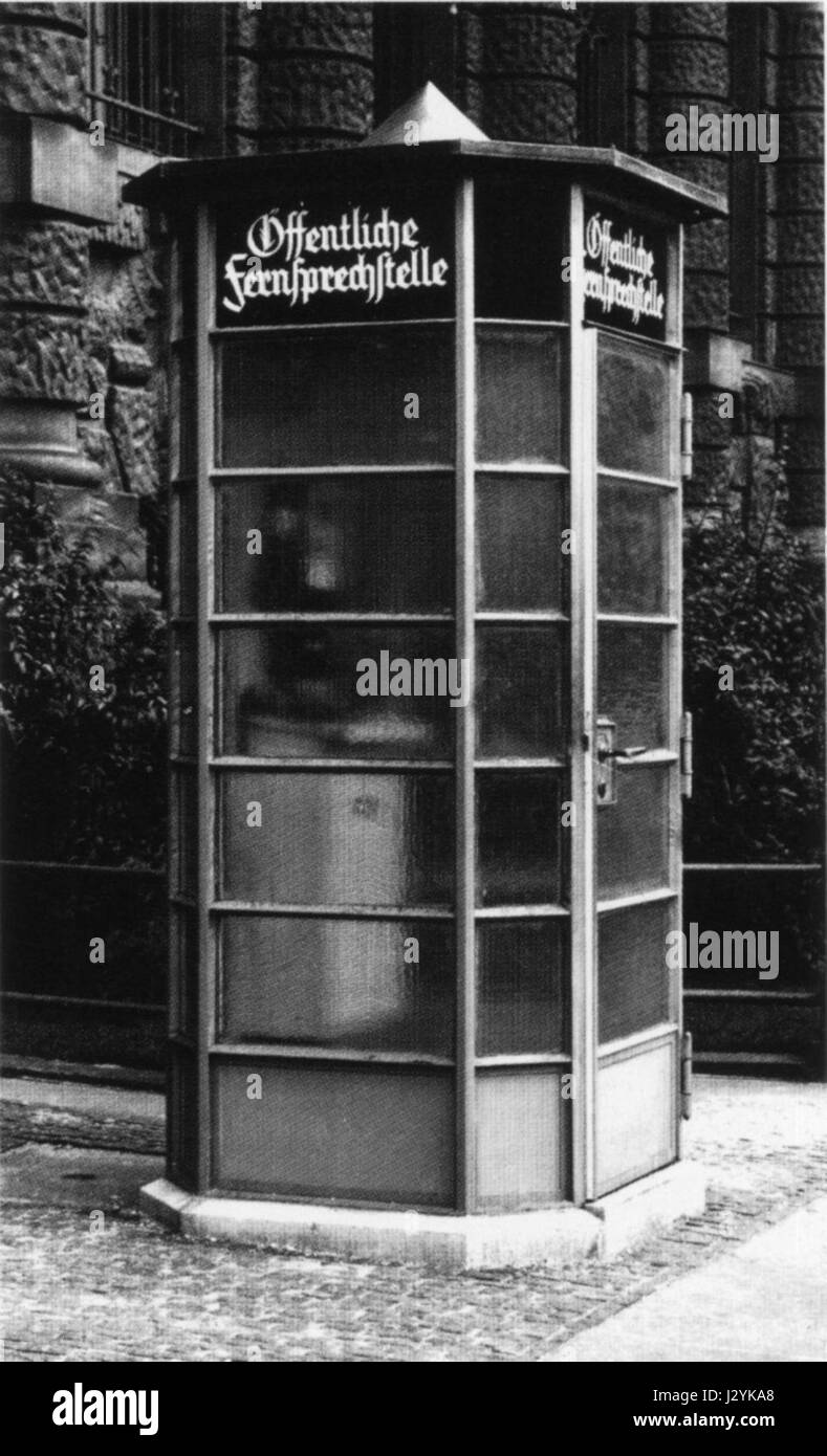 The AHW Public Telephone Booth in Leipzig from 1928 reflects the ...