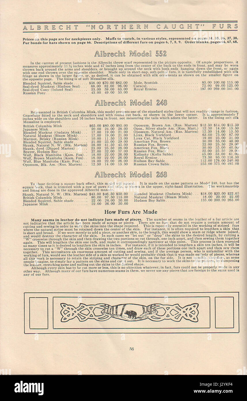 Albrecht's Fur Facts & Fashion 1912-13, Saint Paul, Minnesota -57 Stock ...