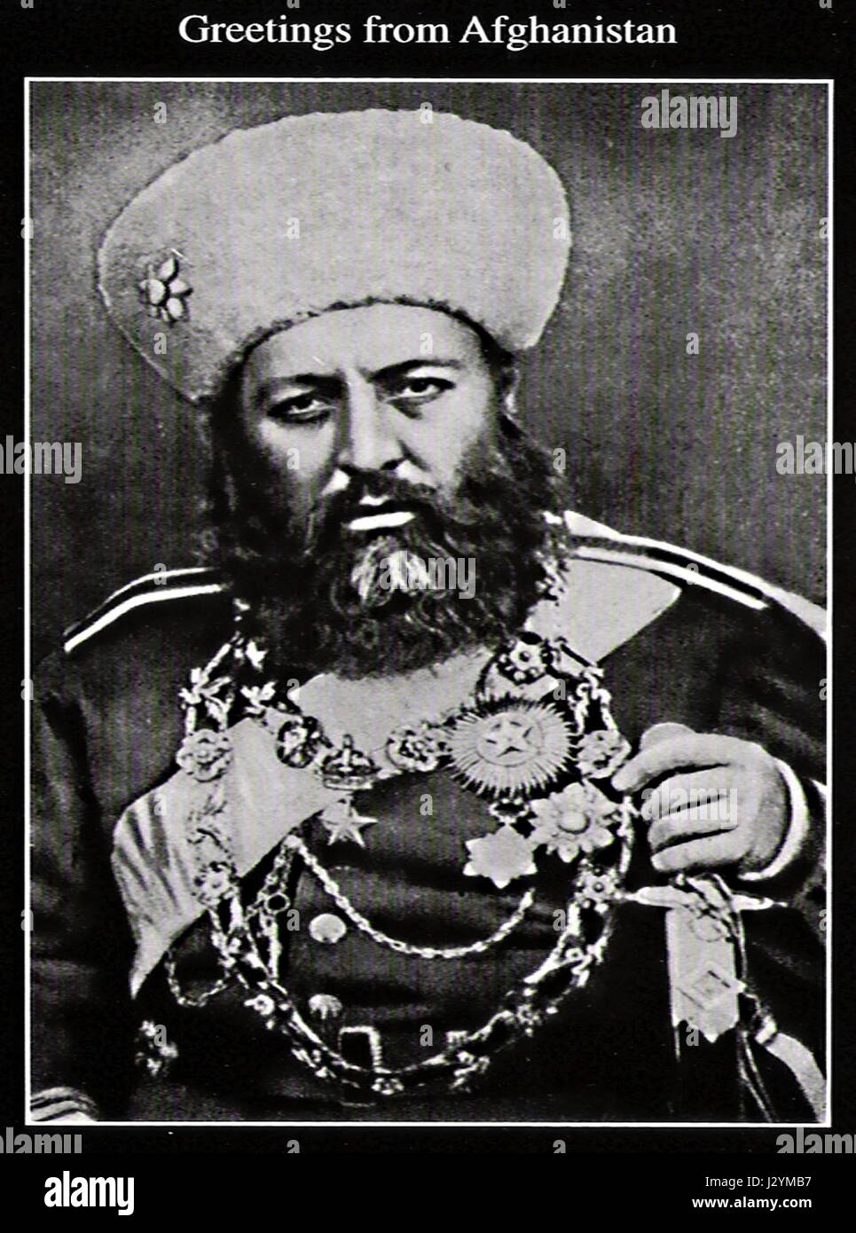 A historical portrait of Amir Abdul Rahman Khan, the leader of Afghanistan from 1880 to 1901 ...