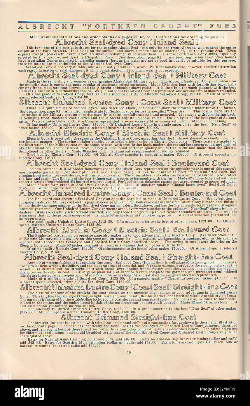 Albrecht's Fur Facts & Fashion 1912-13, Saint Paul, Minnesota -19 Stock ...