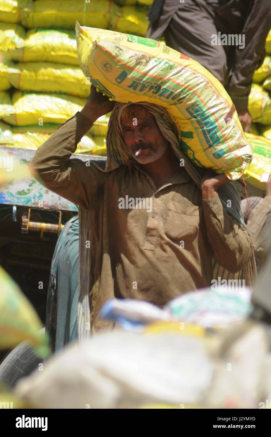 Islamabad, Pakistan. 01st May, 2017. Laborer is working hard at Sabzi ...
