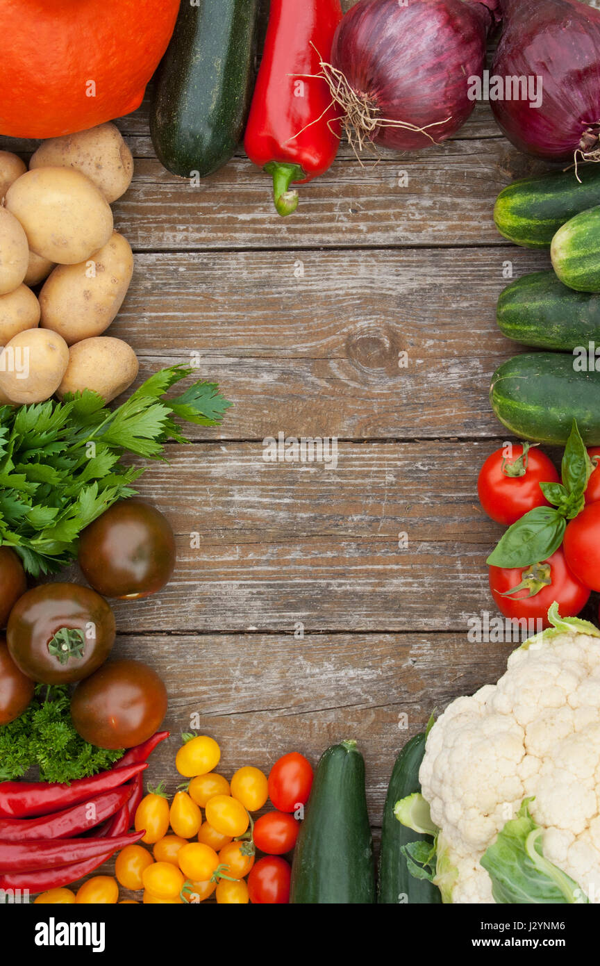 Frame made from various vegetables Stock Photo - Alamy