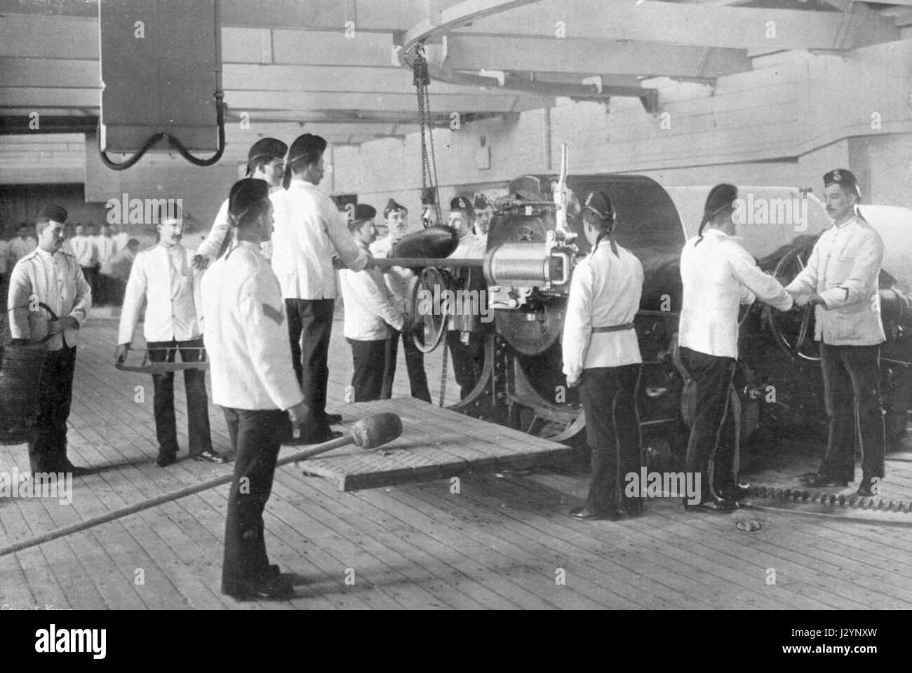 Photograph depicting naval personnel conducting training exercises with ...