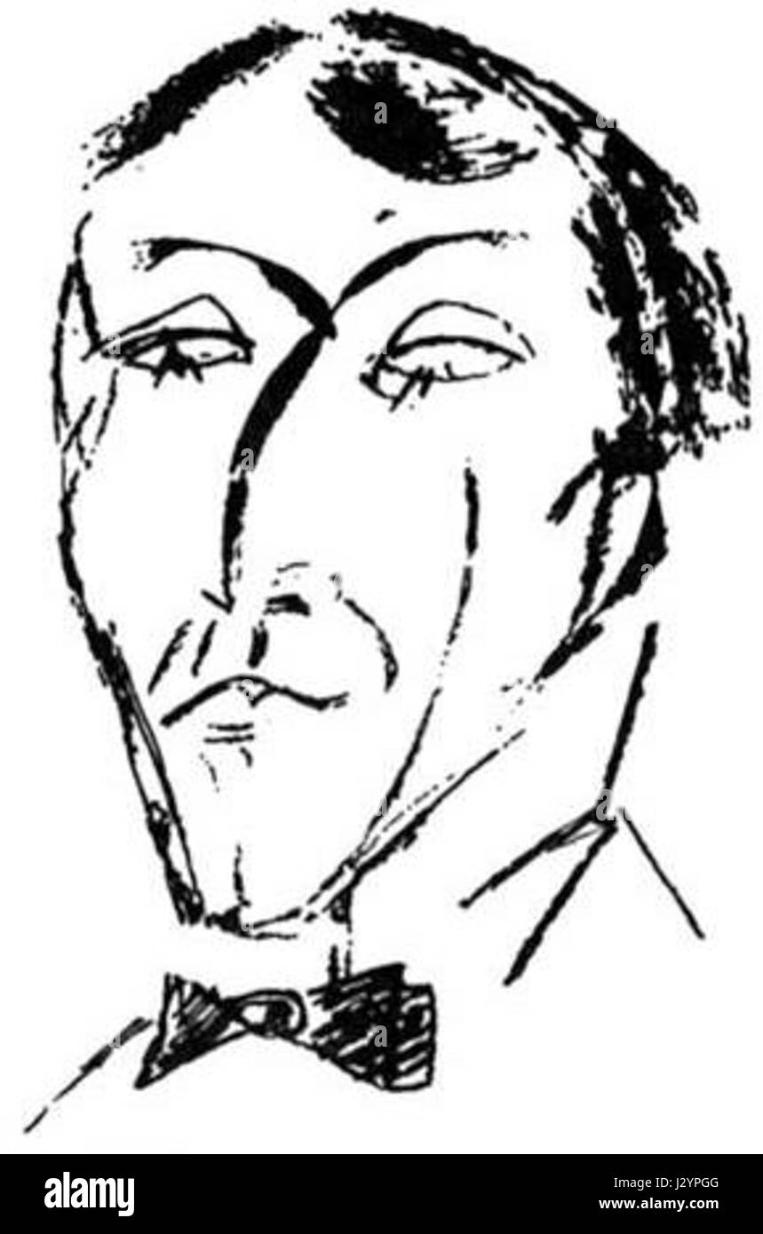 This image refers to a drawing of Benedict Livshits, created by N ...