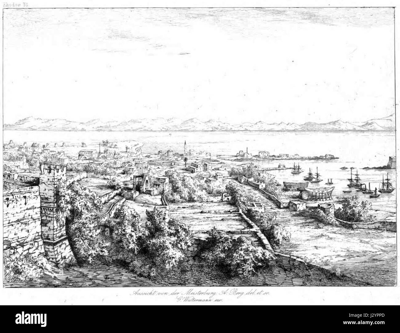 Berg Rhodus 31 - Aussicht von der Meisterburg Stock Photo - Alamy