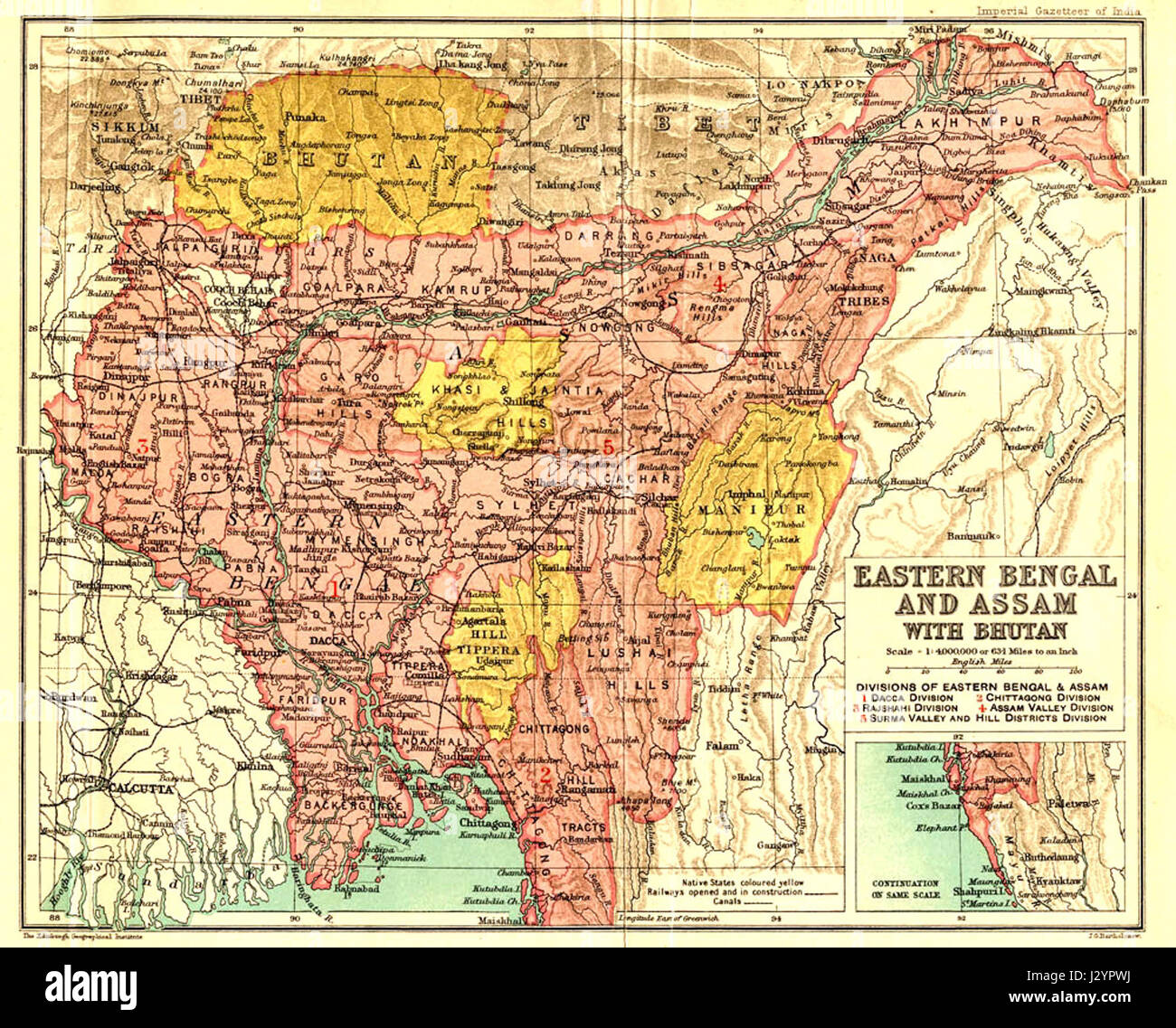 Old bengal map hi-res stock photography and images - Alamy