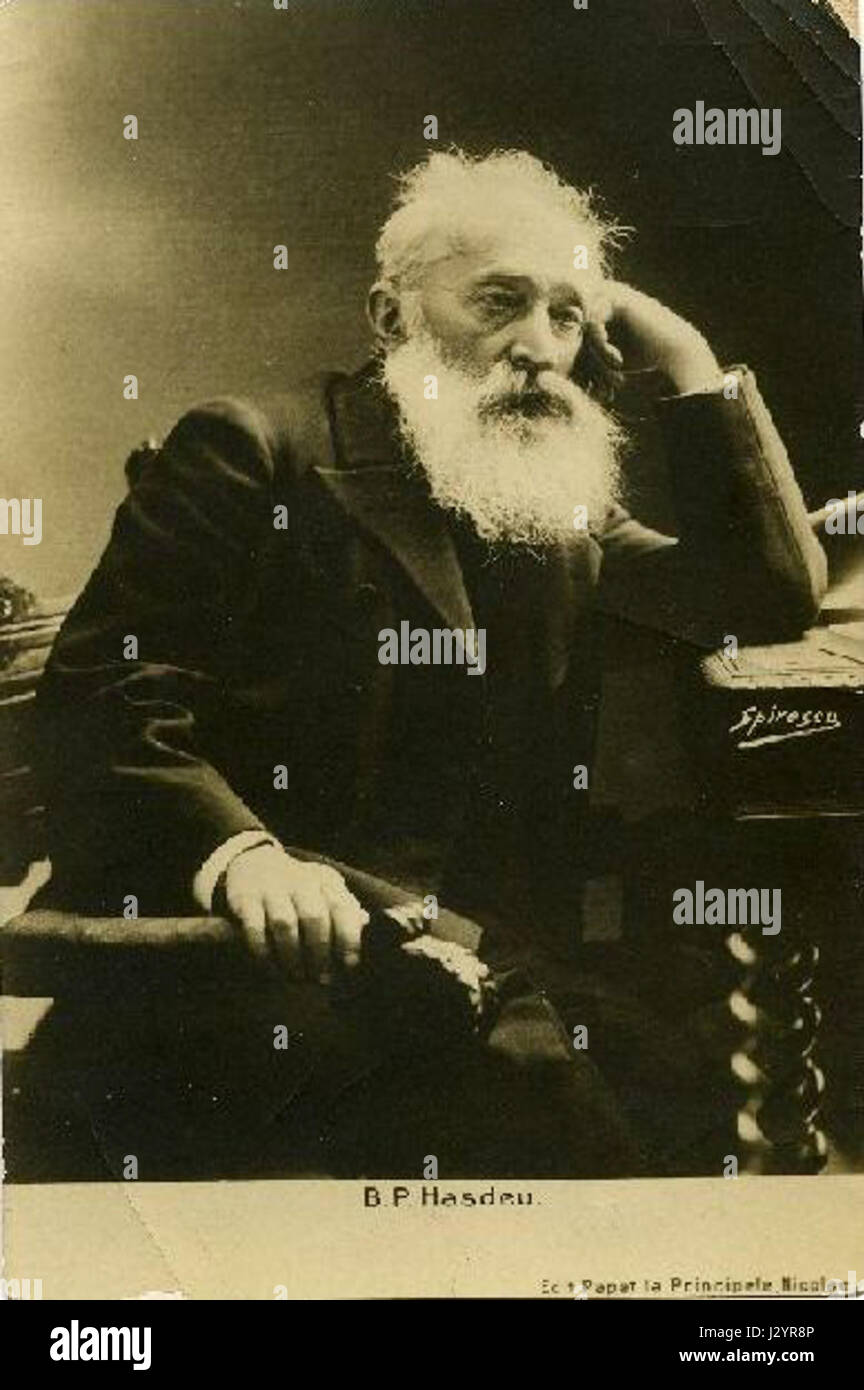 A photograph of Bogdan Petriceicu Hasdeu, a prominent Romanian scholar ...