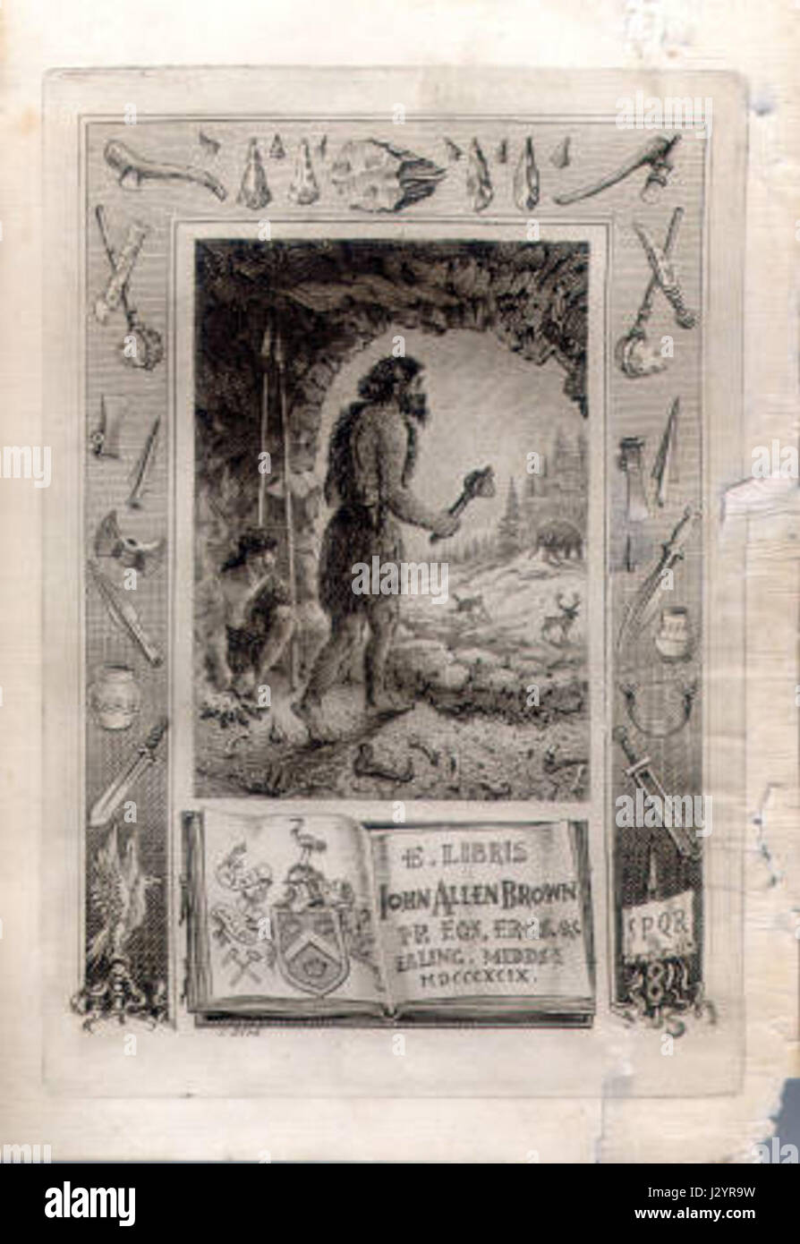 An image of a bookplate, often used to identify ownership of a book ...