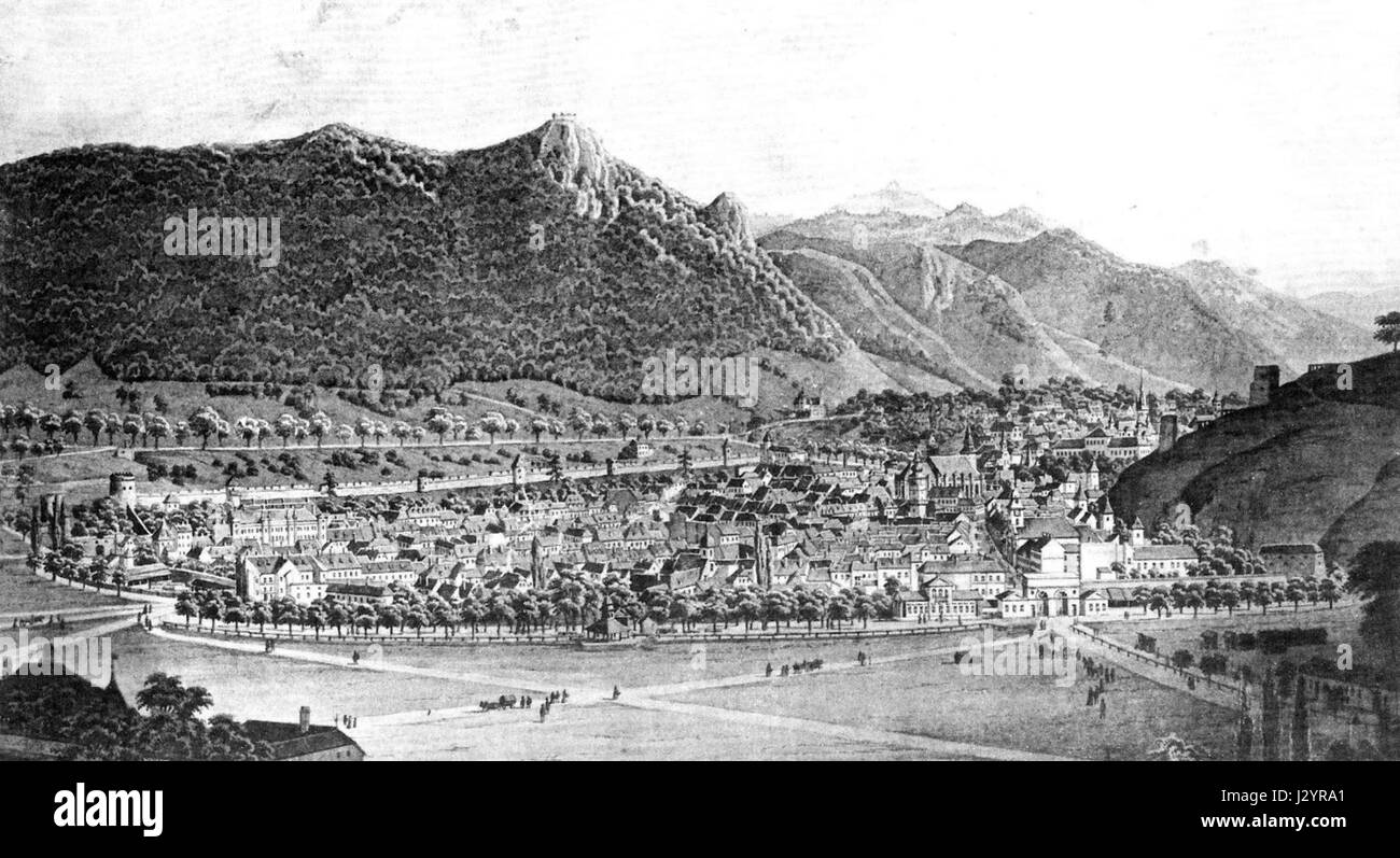 This historical document or map from 1873 presents the city of Brasov ...