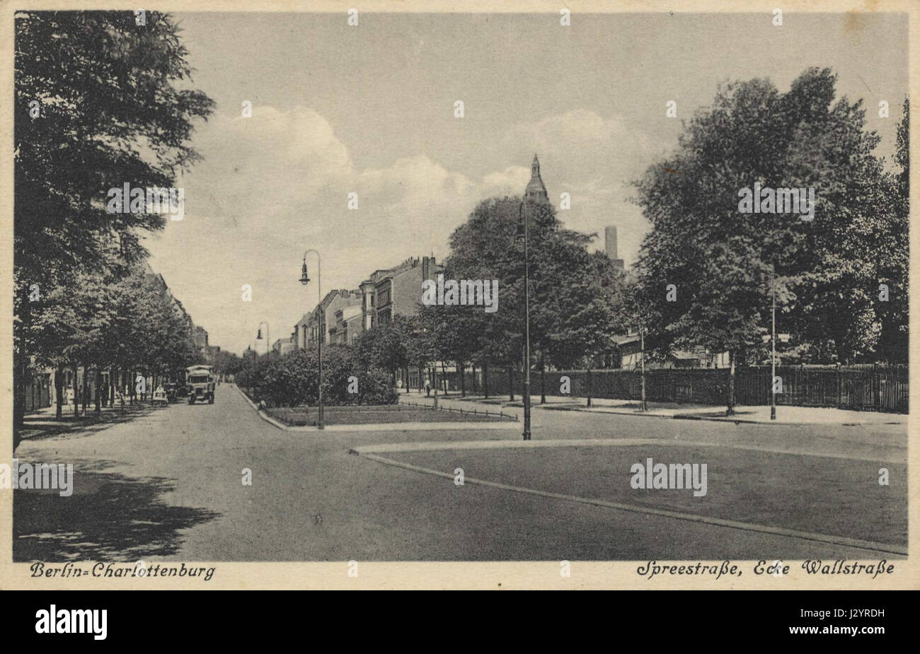This is a vintage postcard depicting a scene from the Berlin ...