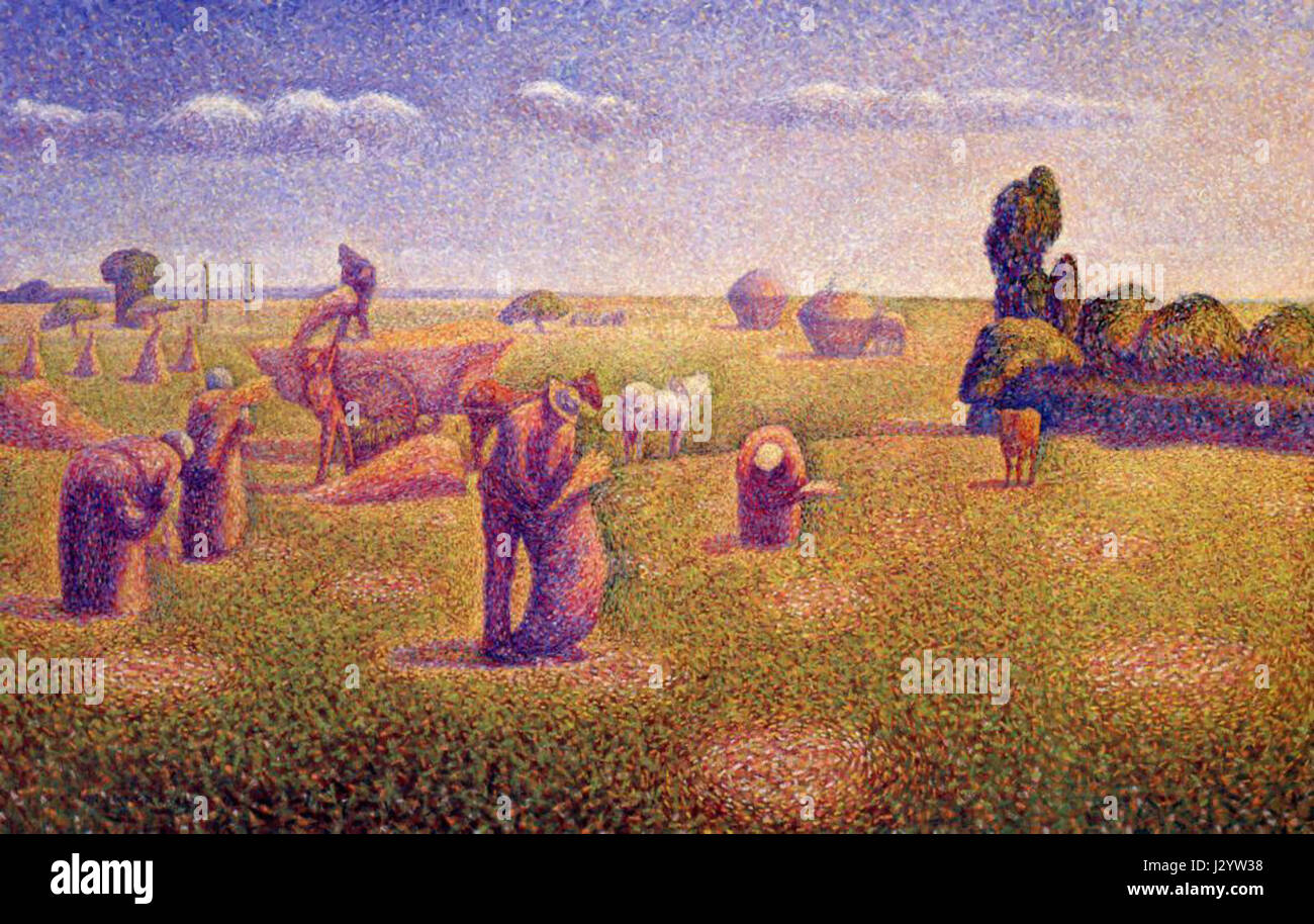 Charles Angrand's 'The Harvesters' (c. 1890) is a famous painting ...