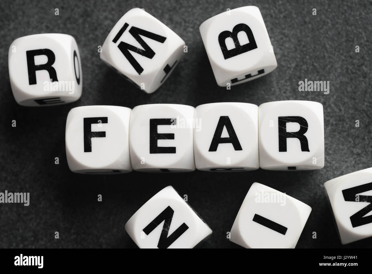 word fear on white toy cubes Stock Photo - Alamy