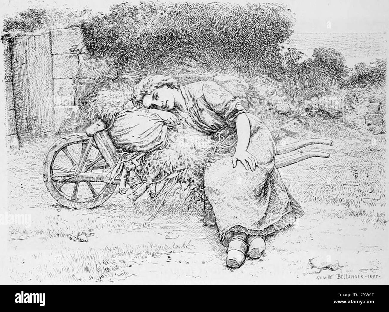Camille Felix Bellangerâ€™s 'Repos' illustrates a serene moment of rest ...