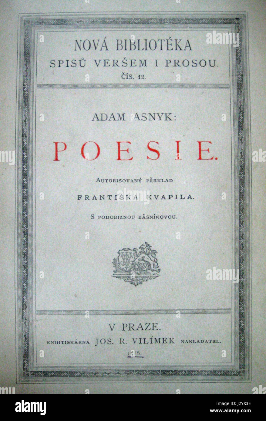 Asnyk Poesie 1886 Stock Photo - Alamy