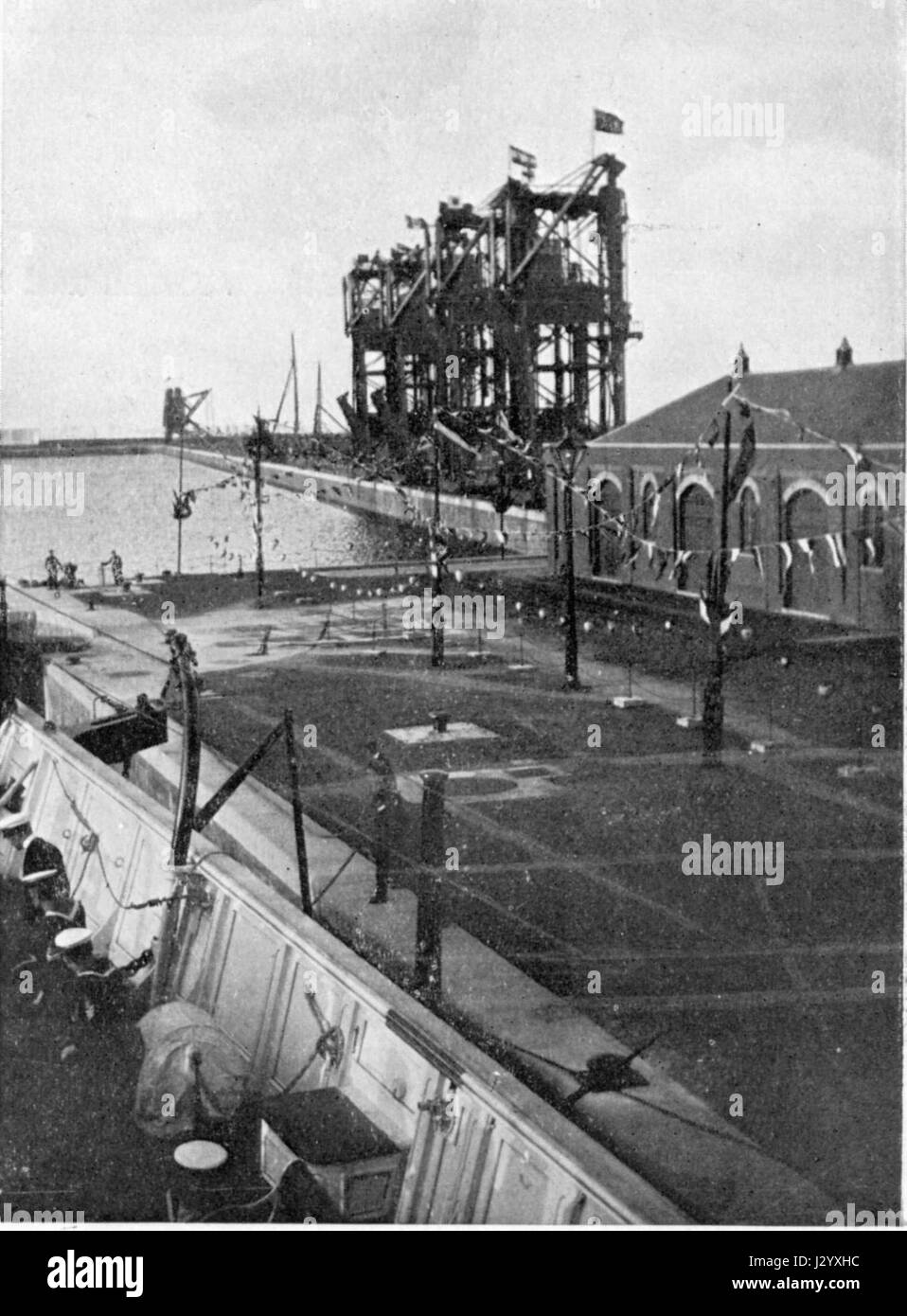This 1907 photograph shows Alexandra Dock in Cardiff, located along the ...