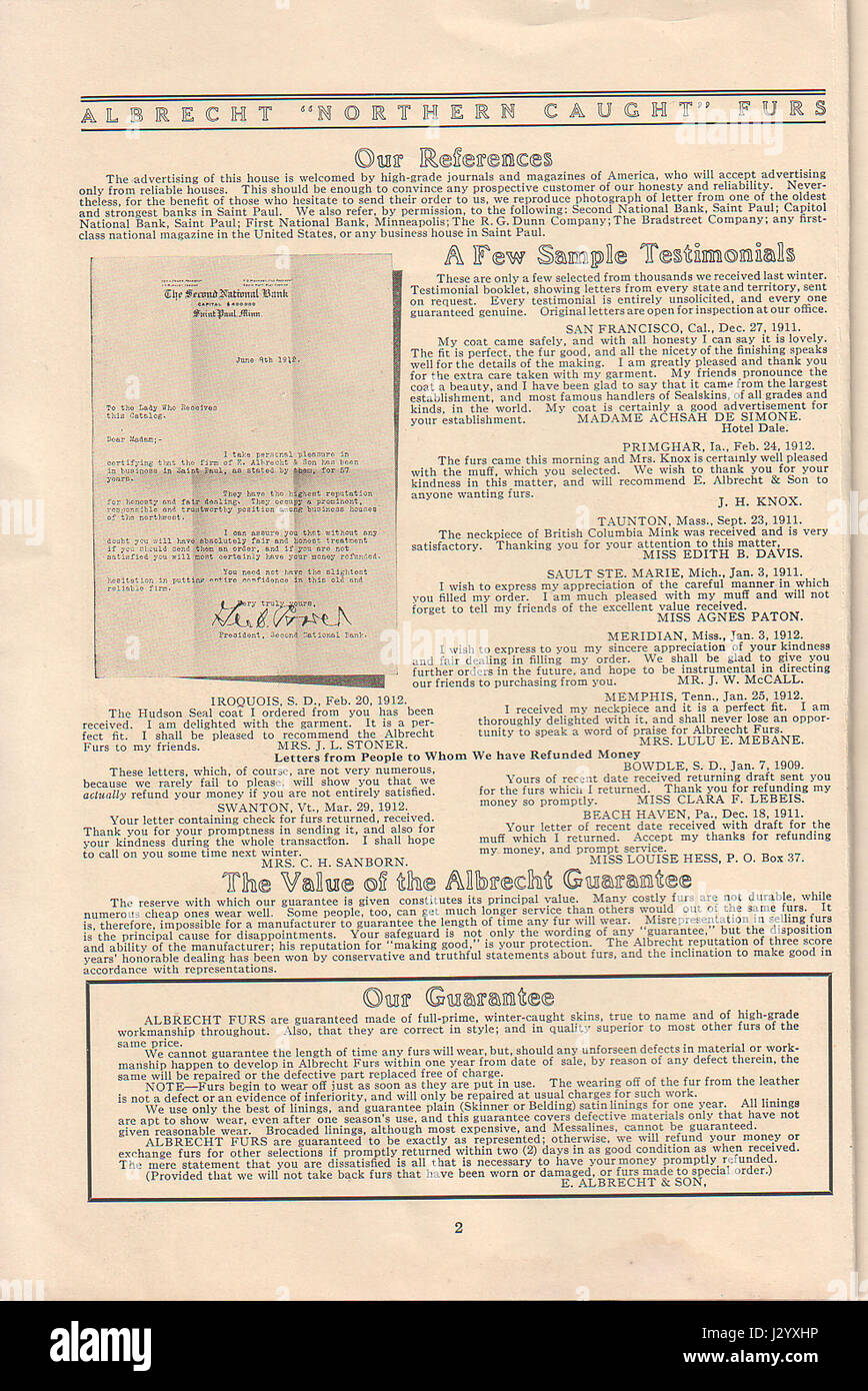 Albrecht's Fur Facts & Fashion 1912-13, Saint Paul, Minnesota -03 Stock ...