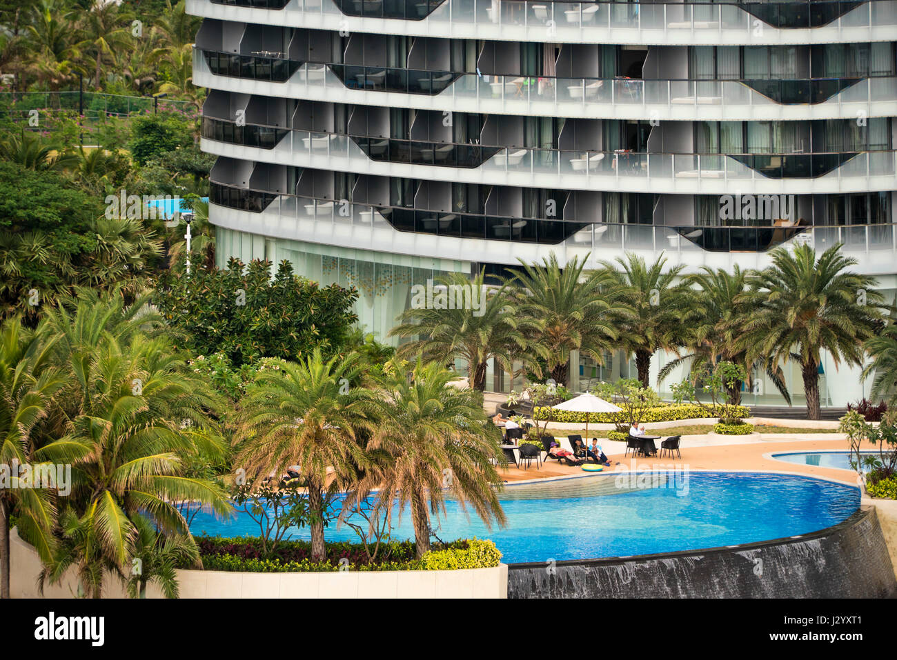 Horizontal view of the Phoenix Island Resort in Sanya, Hainan Island ...