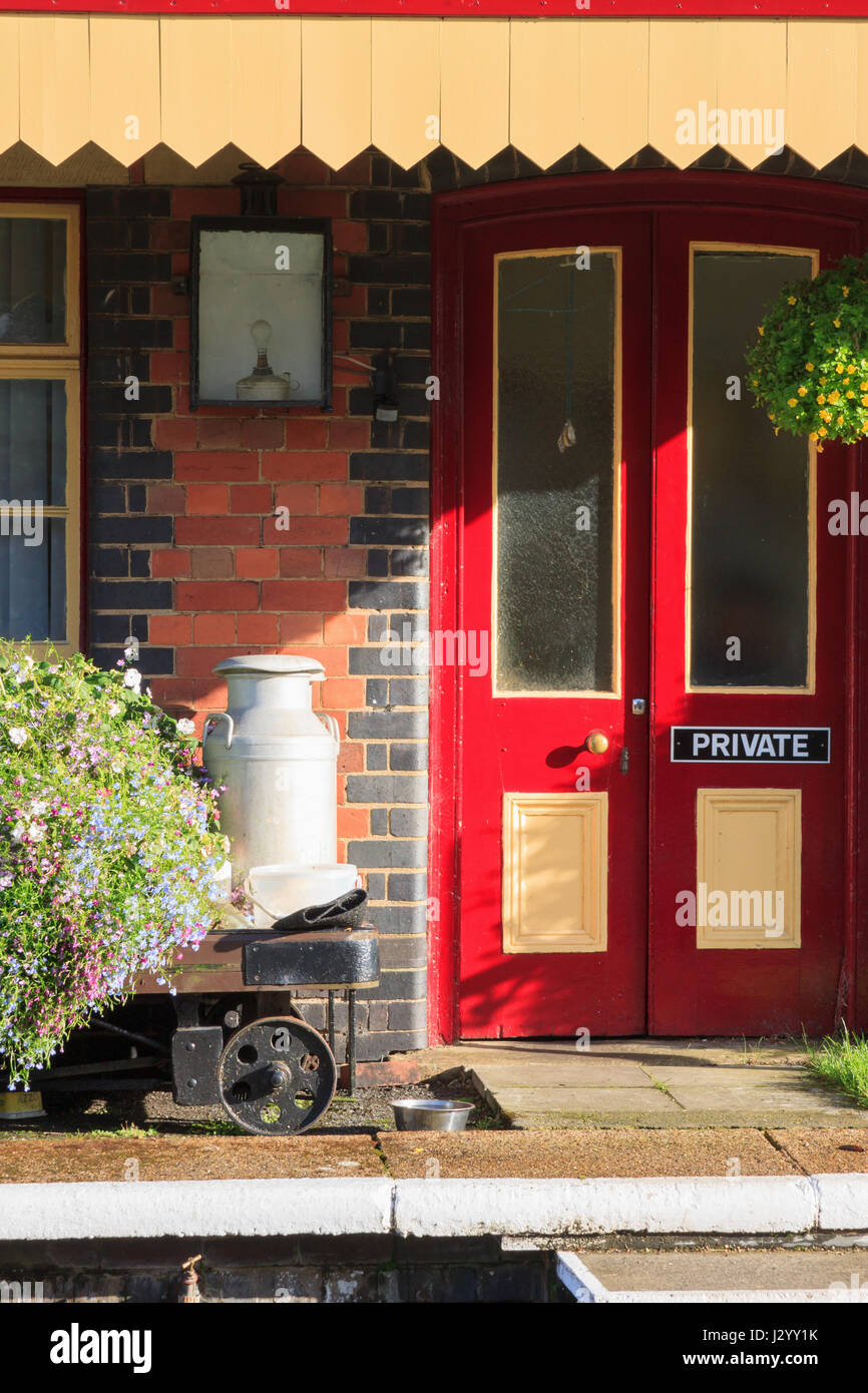 The waiting room at Carrog station on Llangollen steam railway in North ...