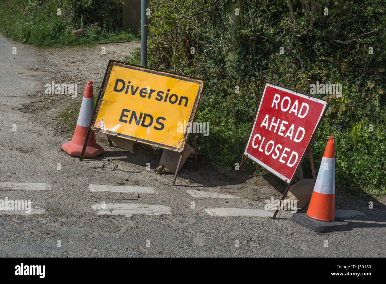 Blocked route diverted hi-res stock photography and images - Alamy