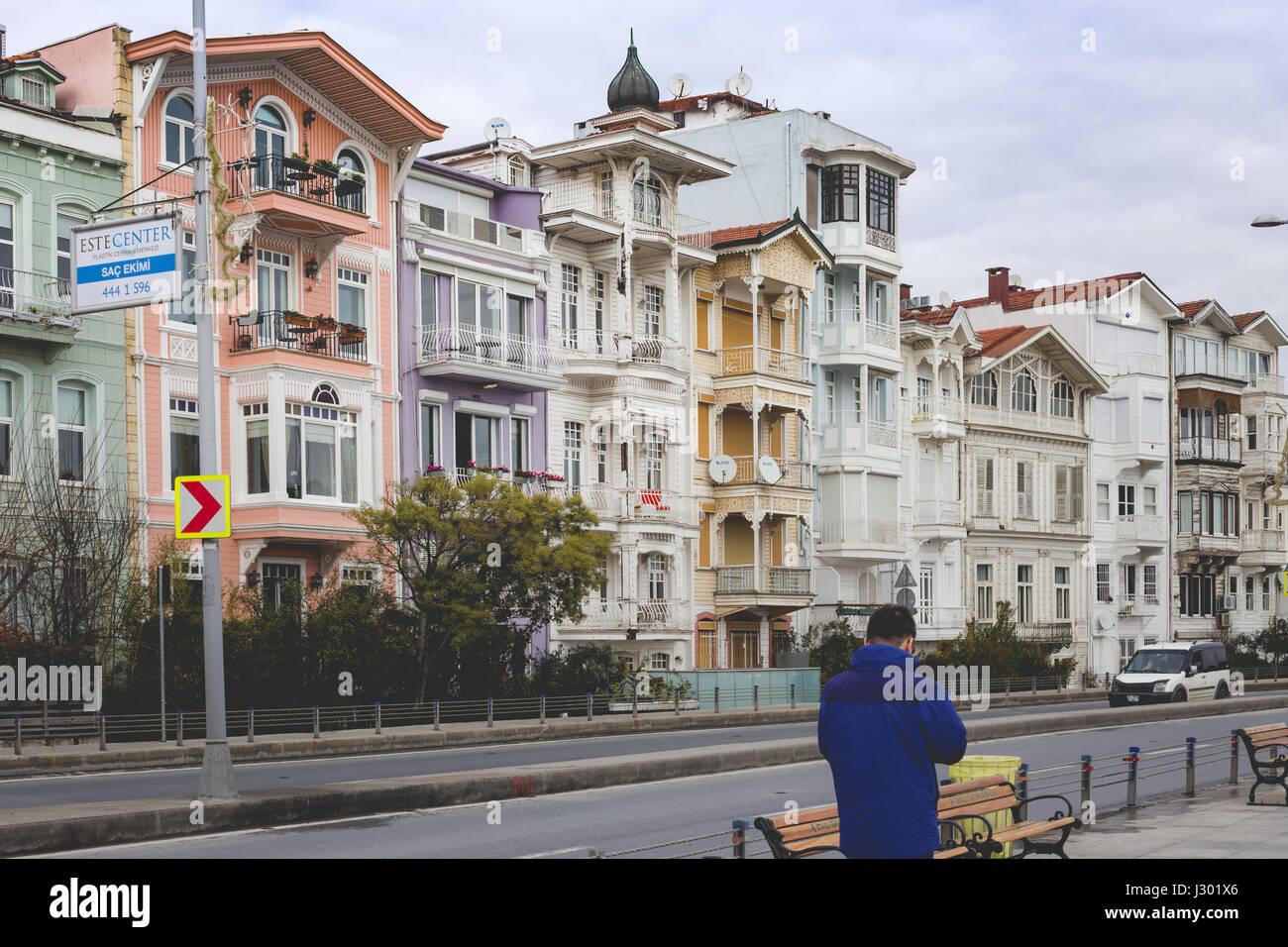 Beautiful wooden buildings in Arnavutkoy area of Istanbul, Turkey ...