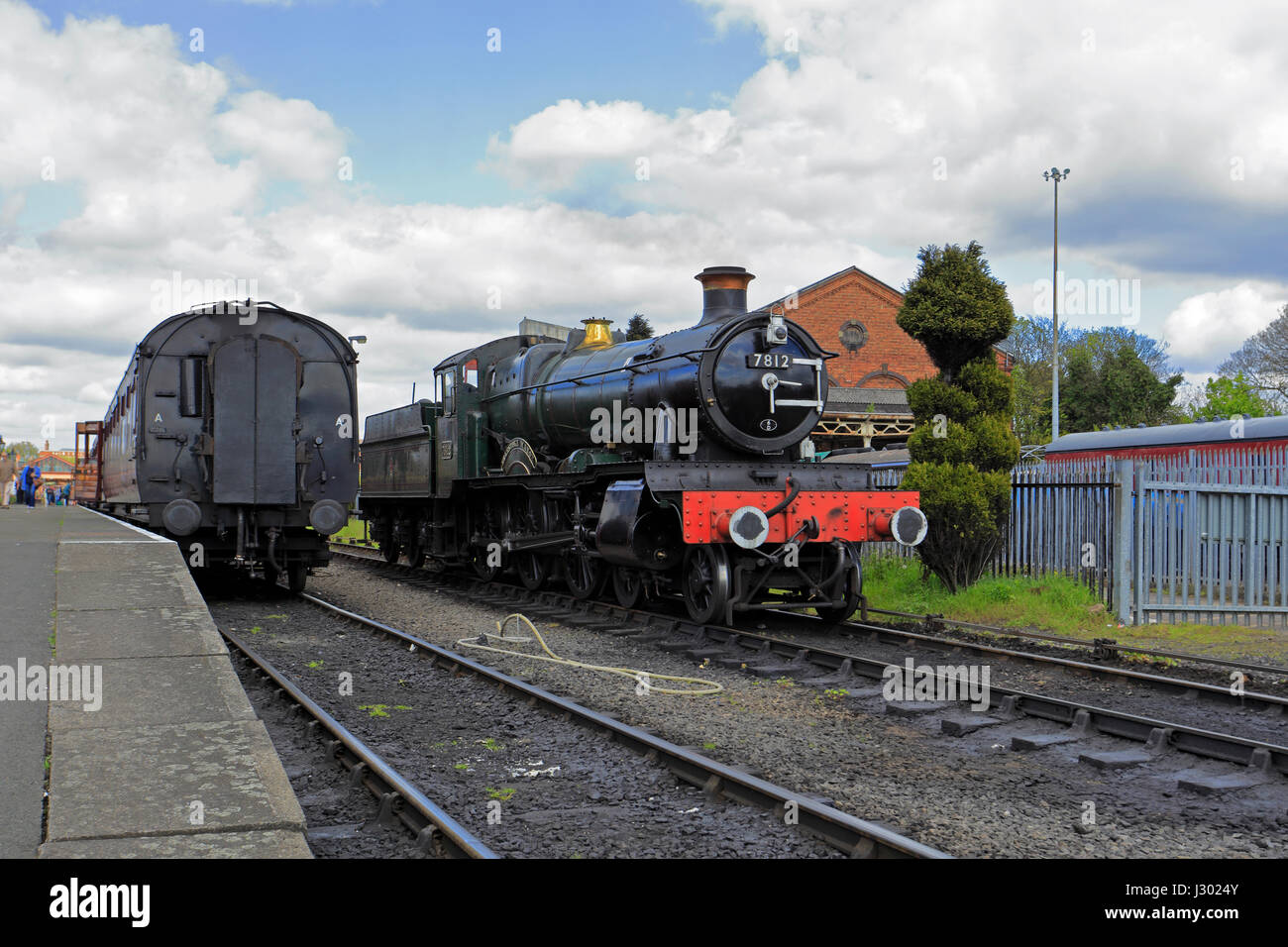 Steam locomotive No. 7812 at Kidderminster Railway Station on the ...