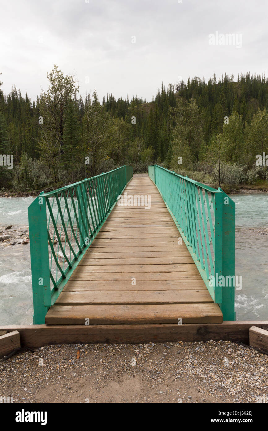 A beam bridge spanning the Siffleur River in Siffleur Wilderness Area ...