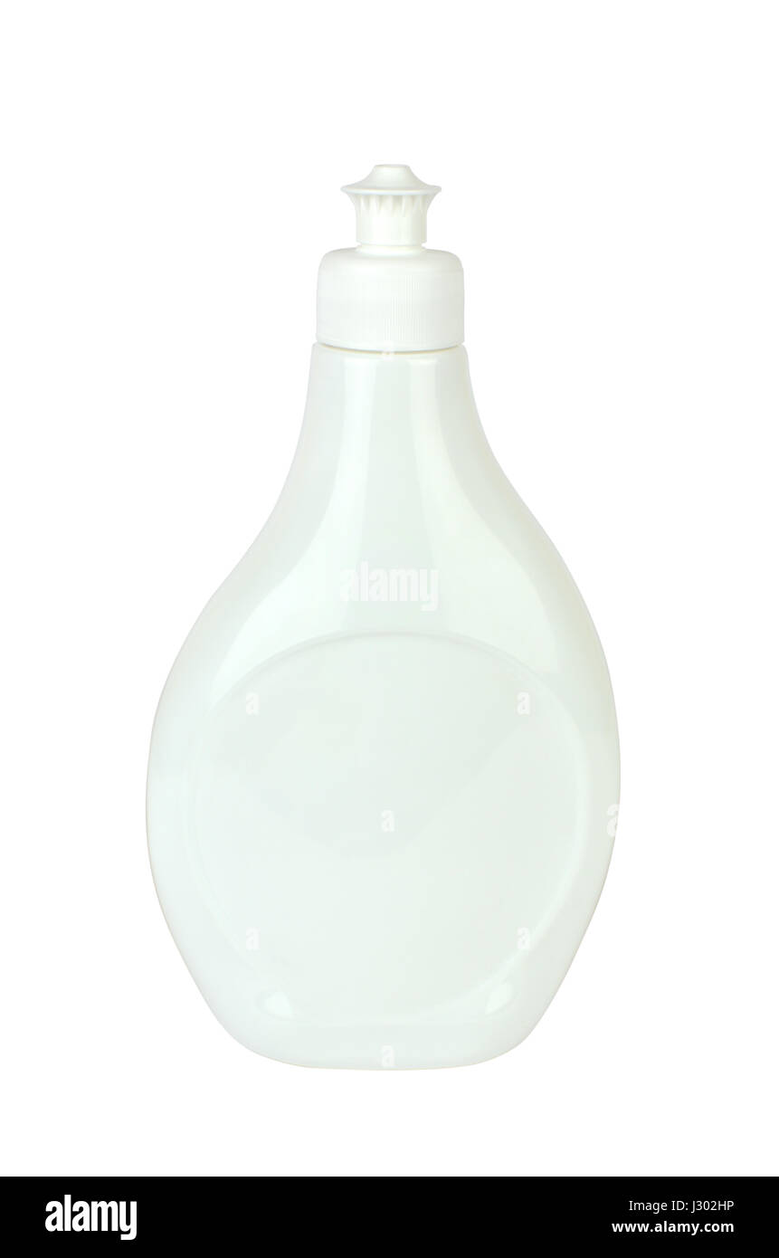 Plastic container for liquid detergent isolated on white background ...