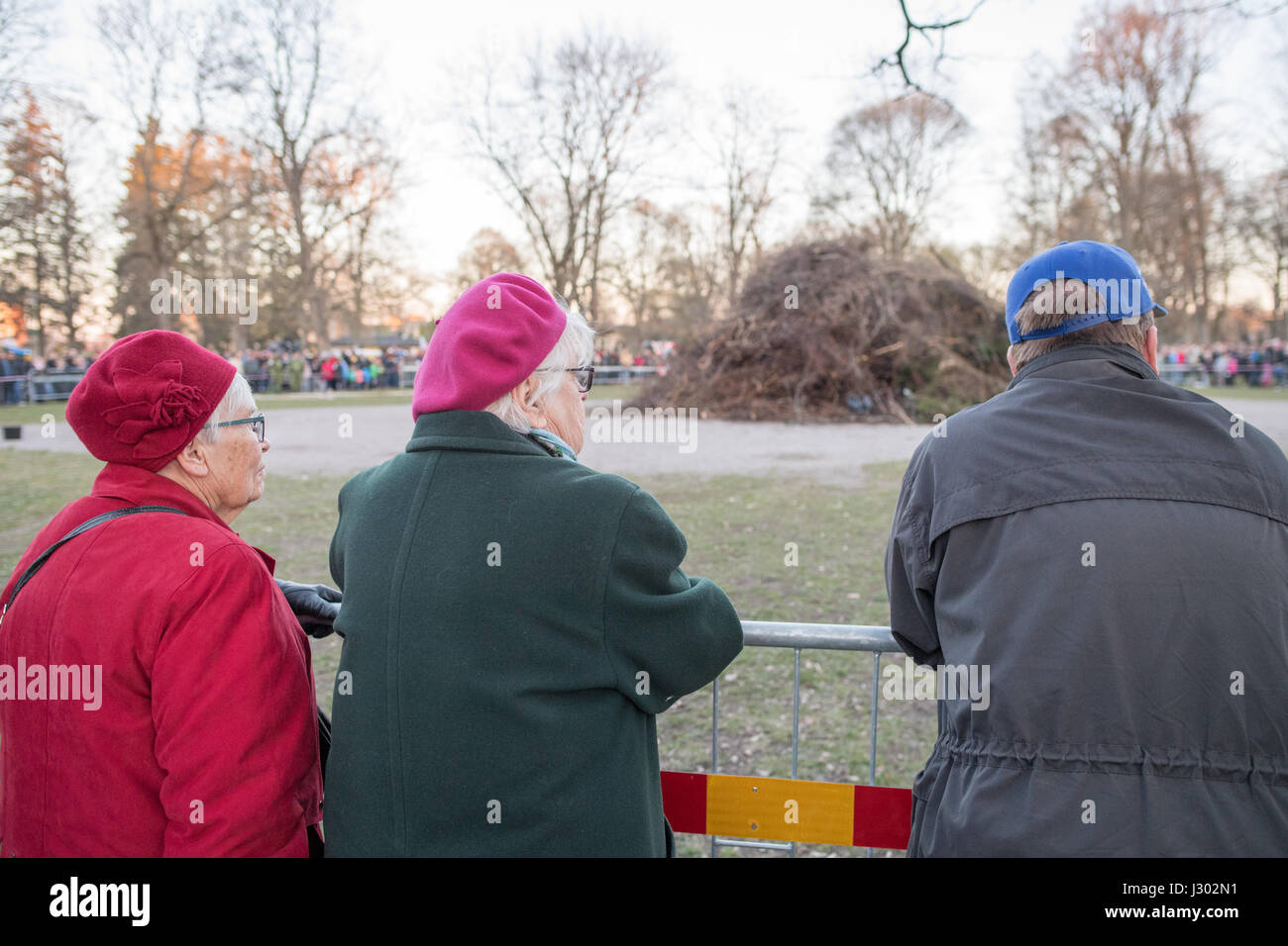 Traditional Swedish celebration of spring at Walpurgis night with ...