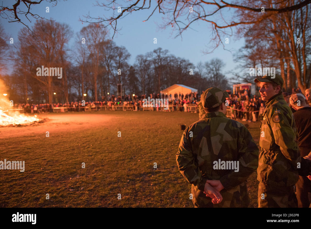 Traditional Swedish celebration of spring at Walpurgis night with ...