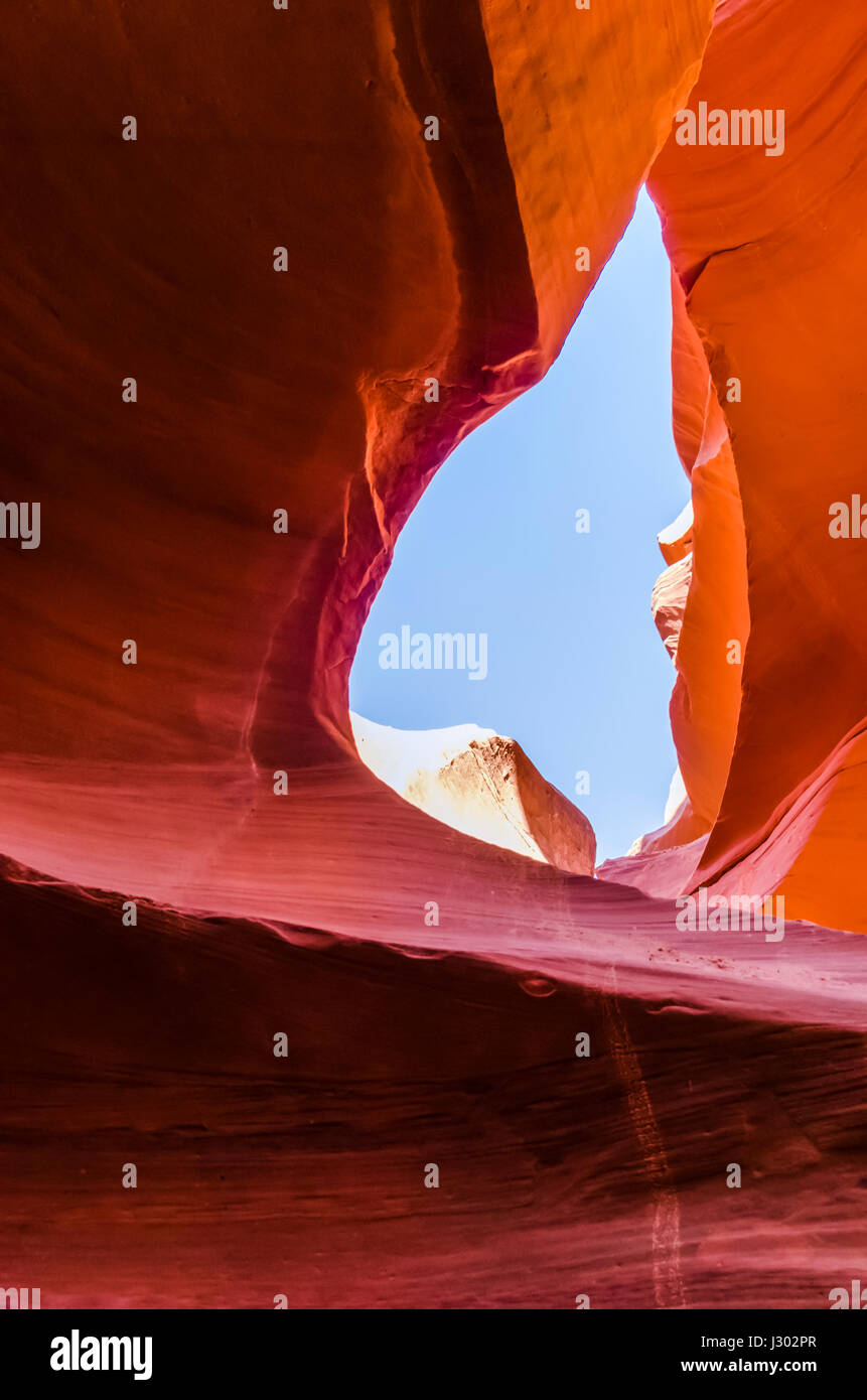 Pink peach wave shapes photographed at slots canyons in Arizona with ...