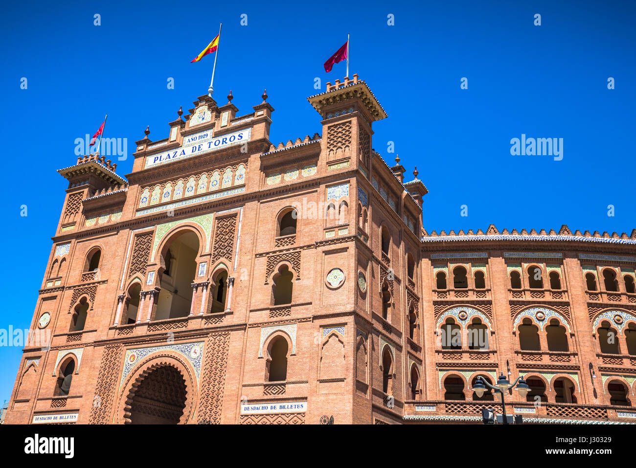 Madrid. Famous bullfighting arena in Madrid. Touristic attraction in ...